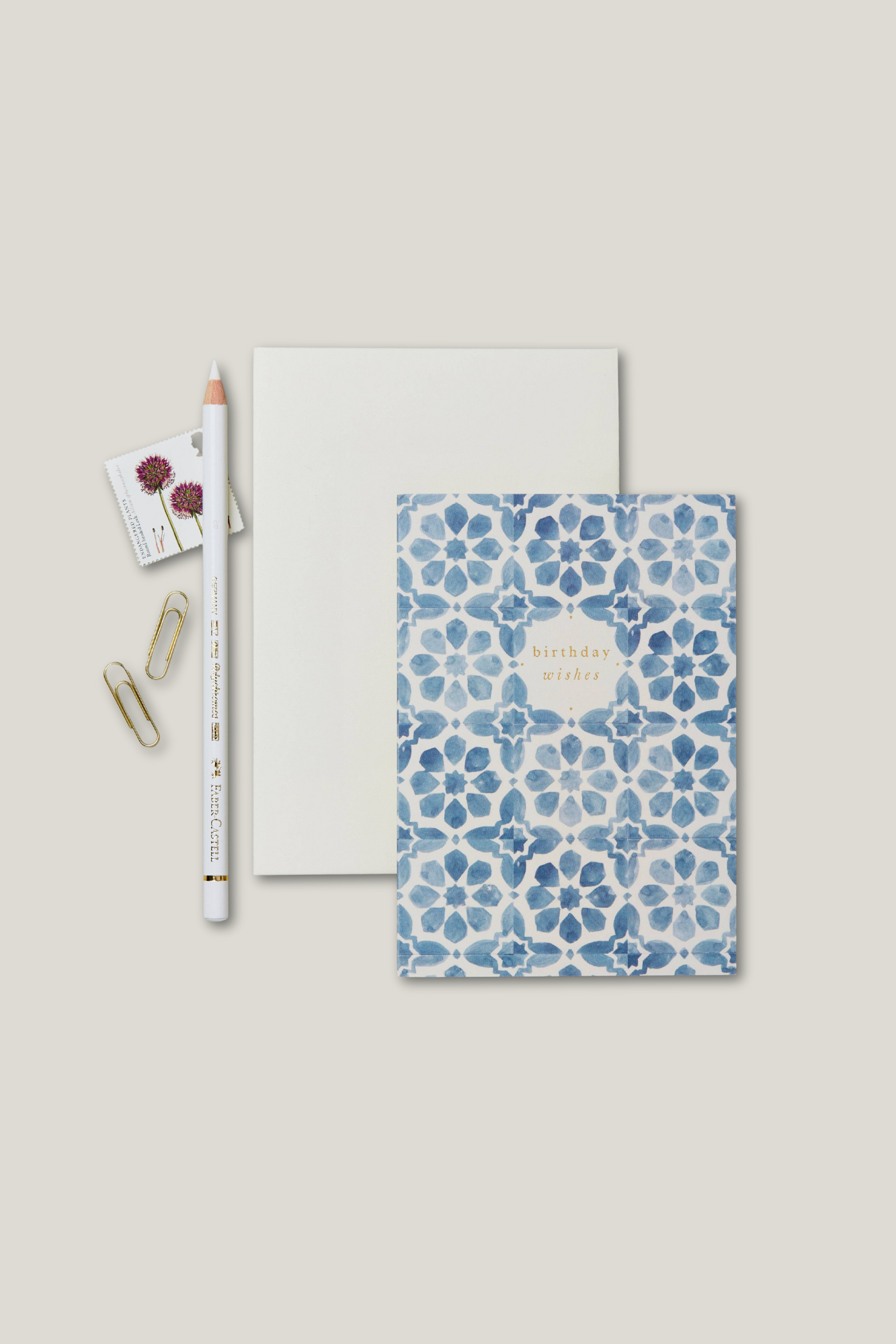 Blue Tile 'Birthday Wishes' Card – NAVA